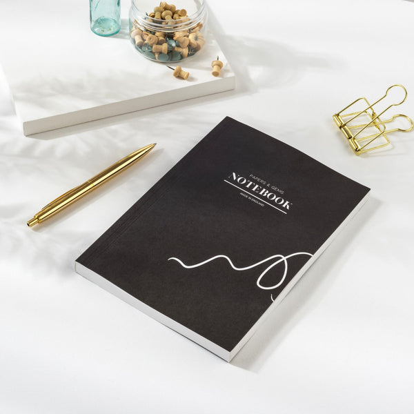 A5 Lined Lay-Flat Notebook | Black