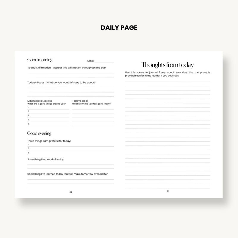 Daily Gratitude Journal with Prompts | A5 Hardcover | 90 Days